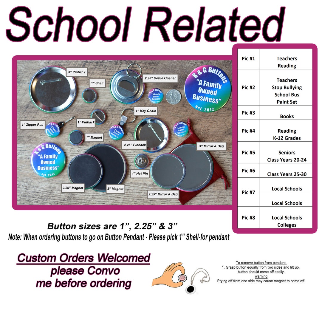 1 Inch Designs on Buttons - Etsy