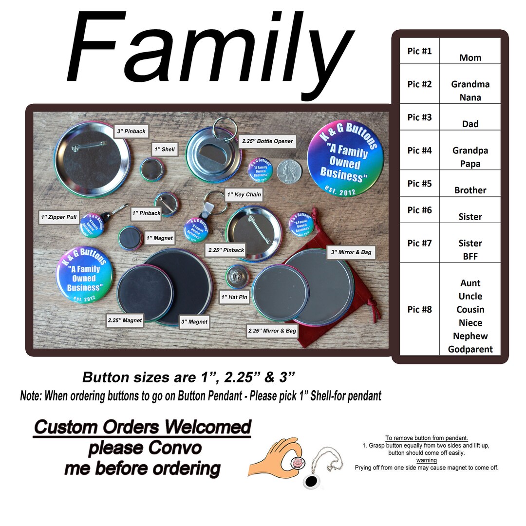 1 Inch Designs on Buttons - Etsy