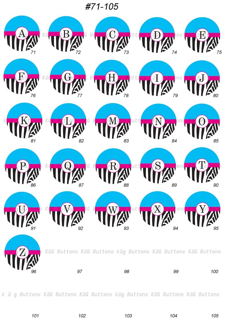 1 Inch Designs on Buttons Many Different Initials Designs - Etsy