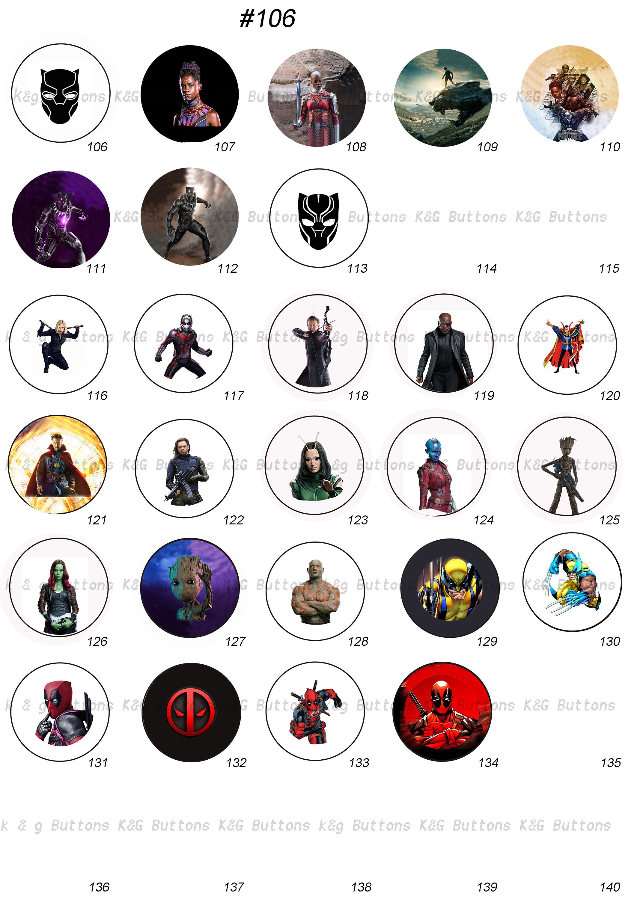 1 inch designs on buttons | Etsy