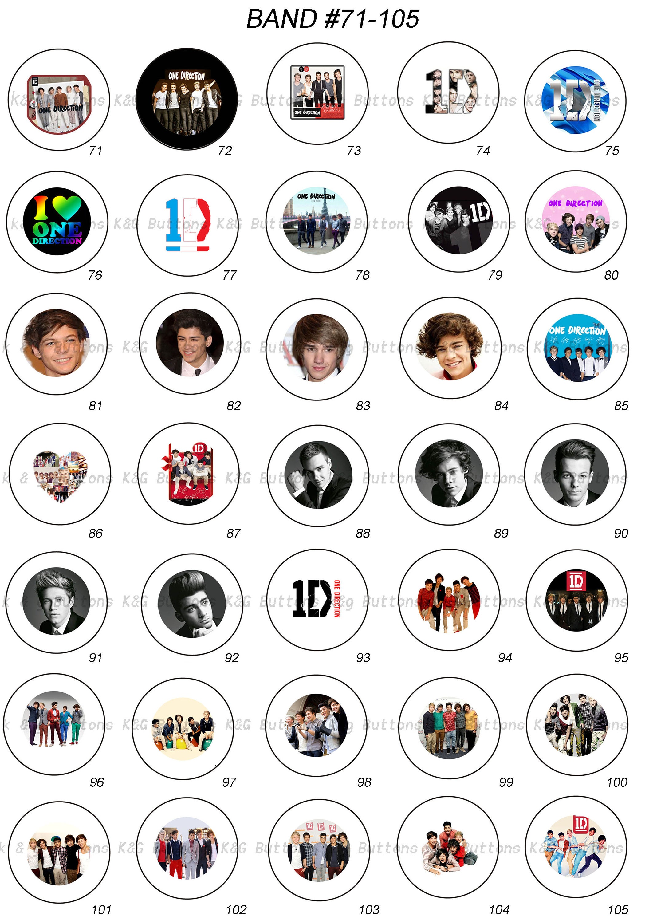 1 inch designs on buttons | Etsy