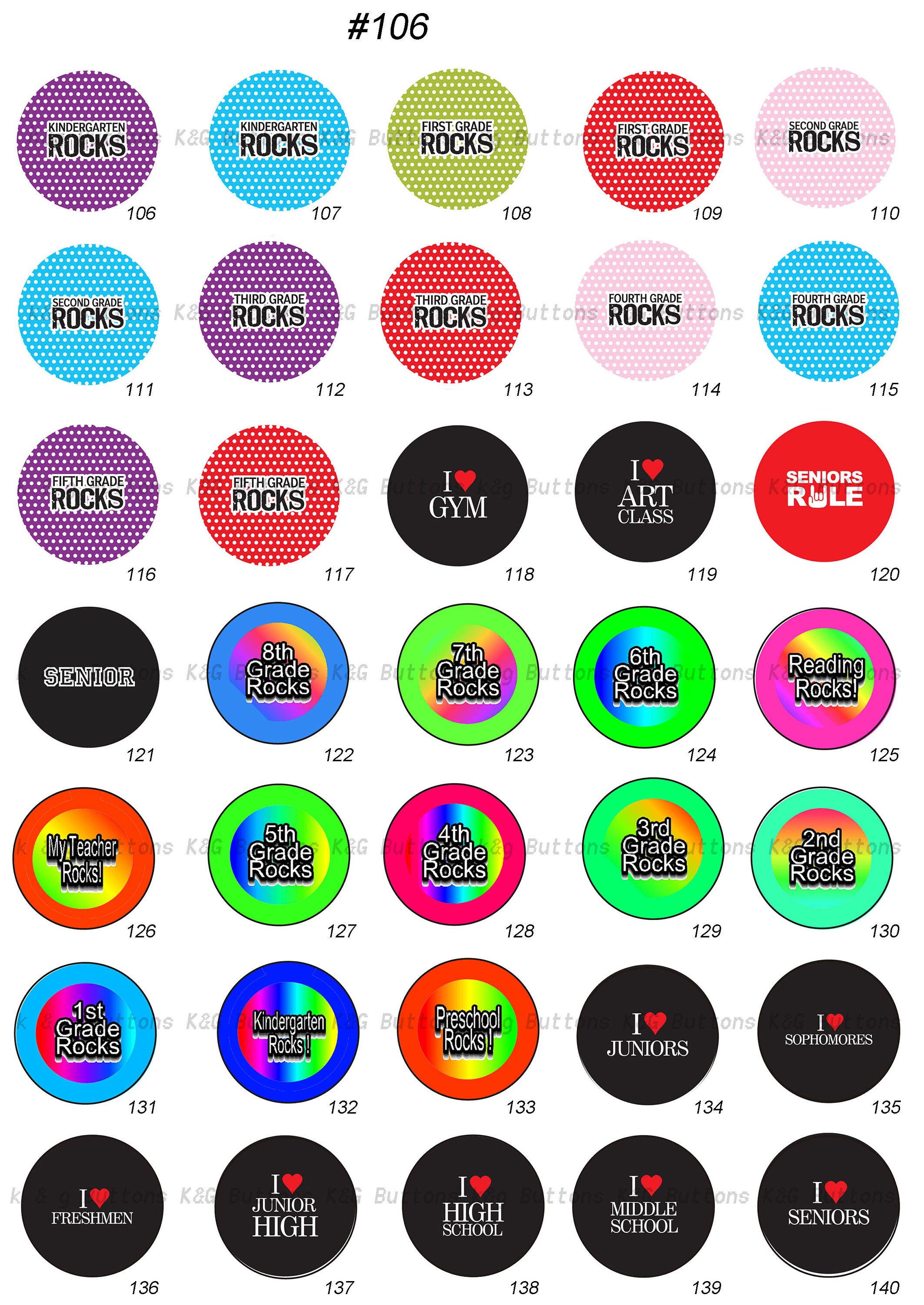 1 inch designs on buttons | Etsy