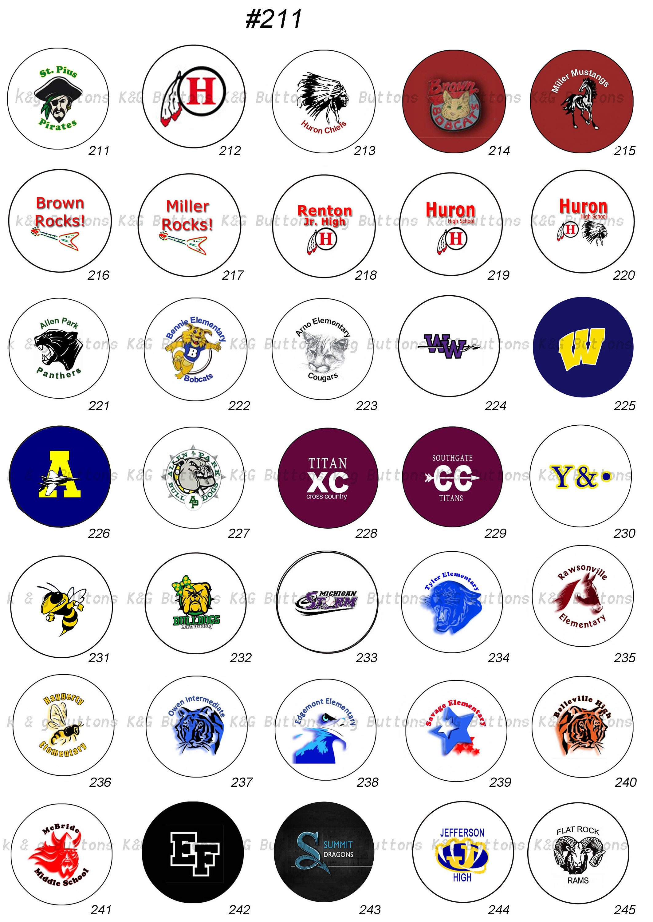 1 inch designs on buttons | Etsy