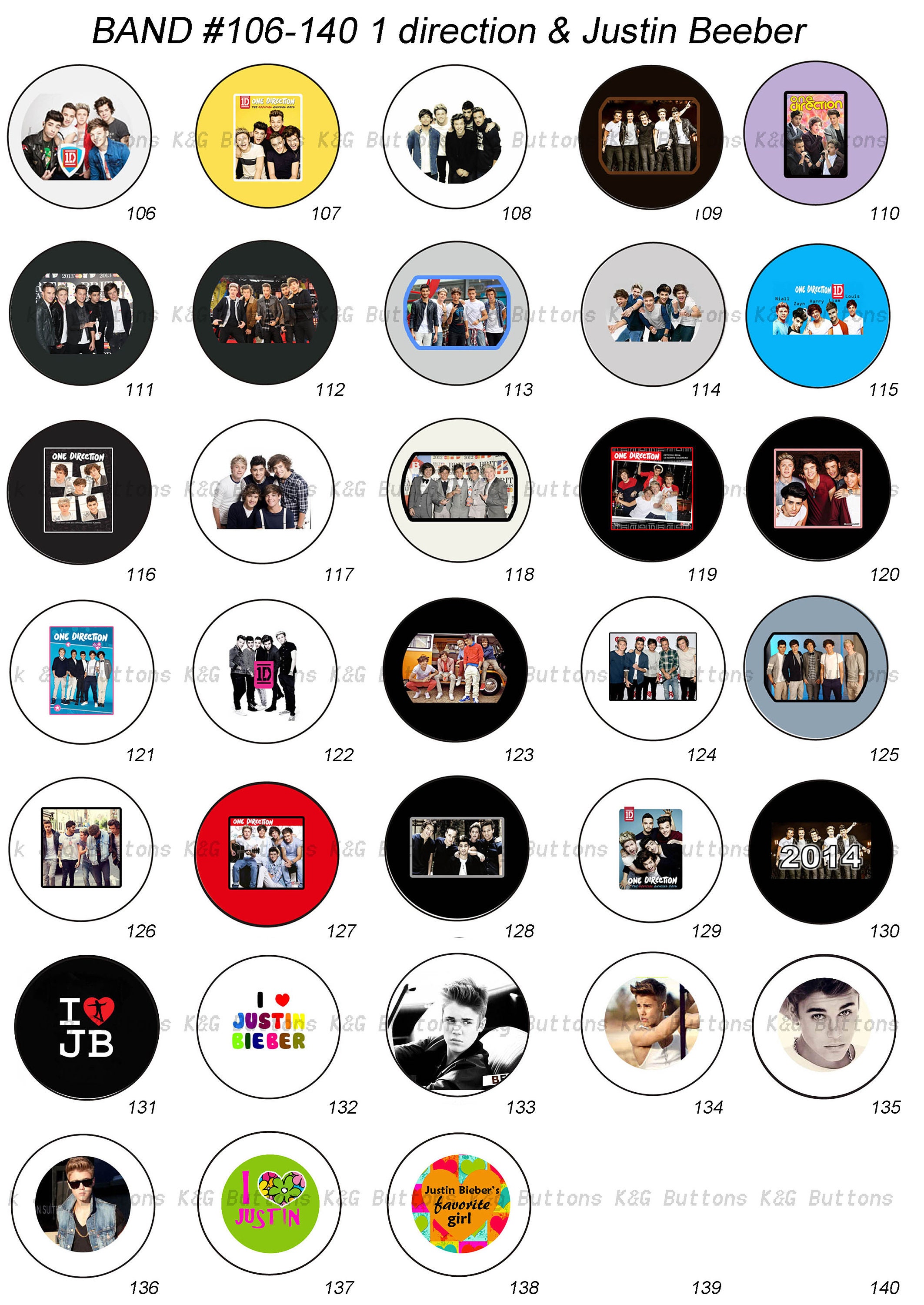 1 inch designs on buttons | Etsy