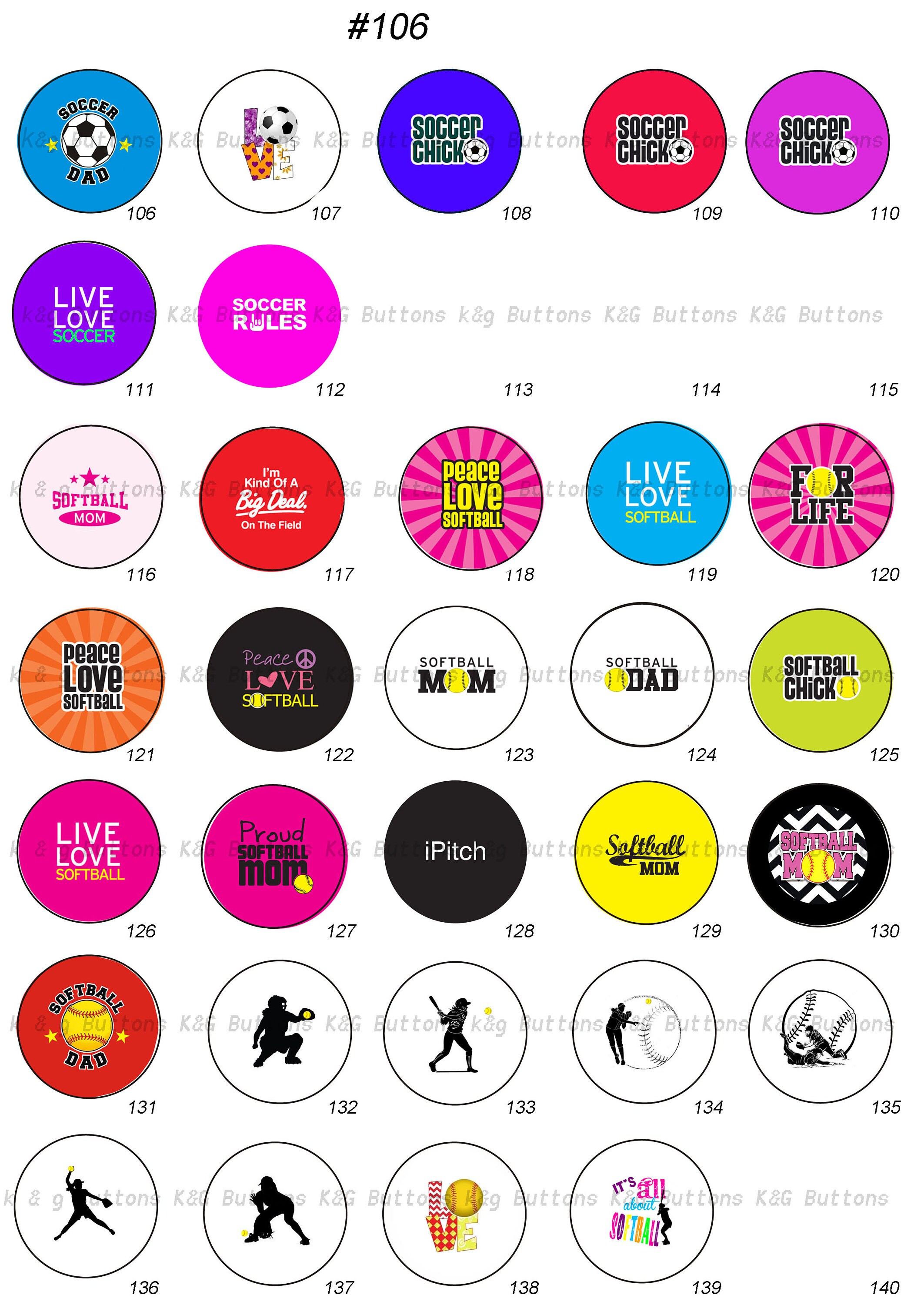 1 inch designs on buttons | Etsy