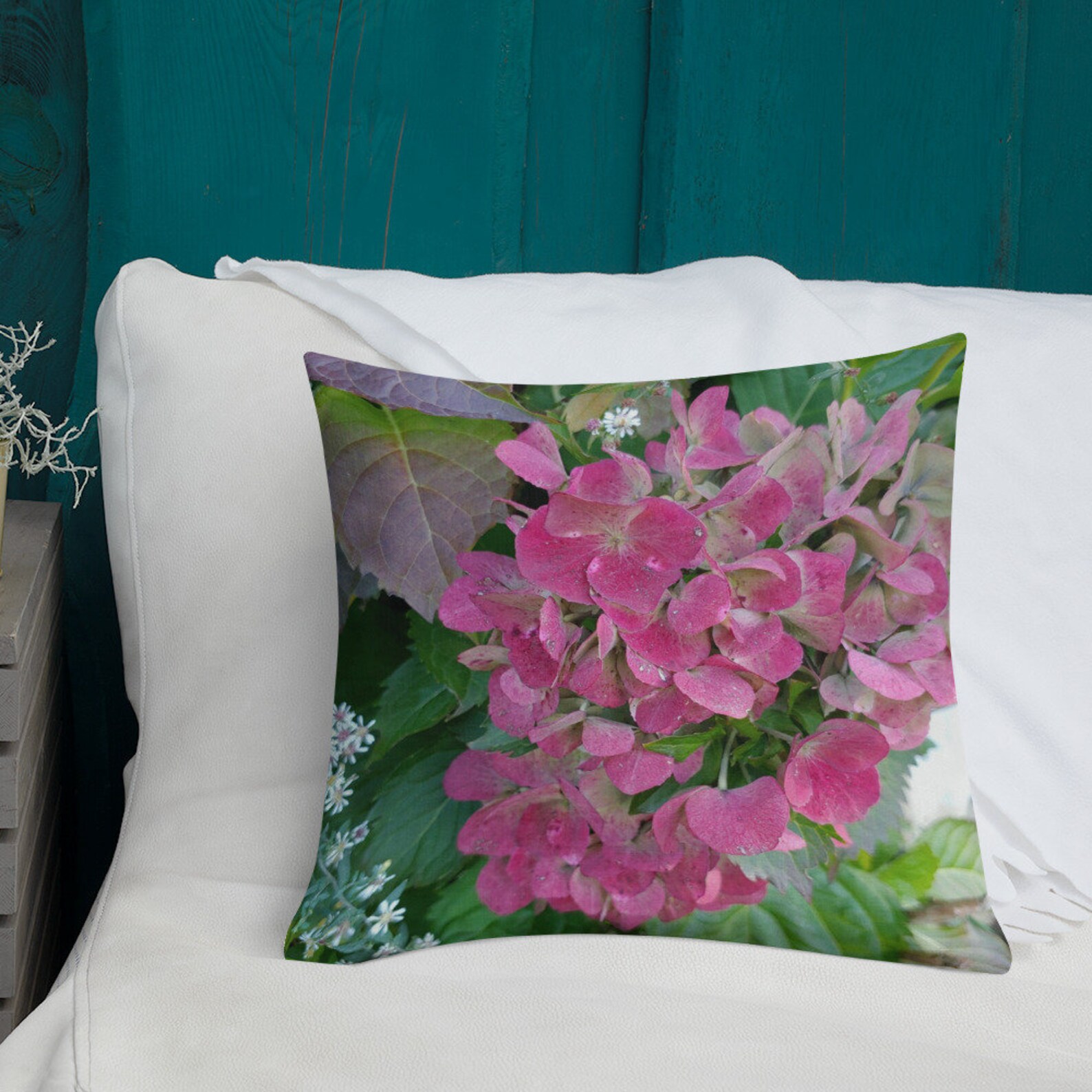 Hydrangea Pillow Pink - Etsy