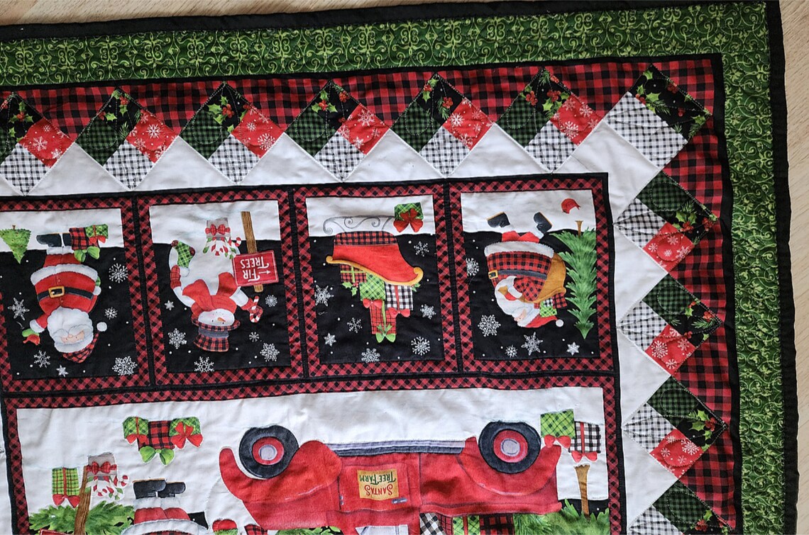 Santas Tree Farm Wall Quilt. Cute Kids Holiday Wall Hanging - Etsy