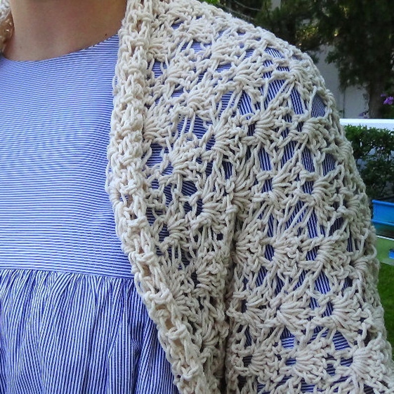 CROCHET PATTERN Lacy Summer Cardigan Womens Textured Shawl - Etsy