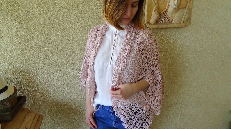 CROCHET PATTERN — Lacy Shrug — Crochet Summer Shrug — Easy Pattern — 10 ...