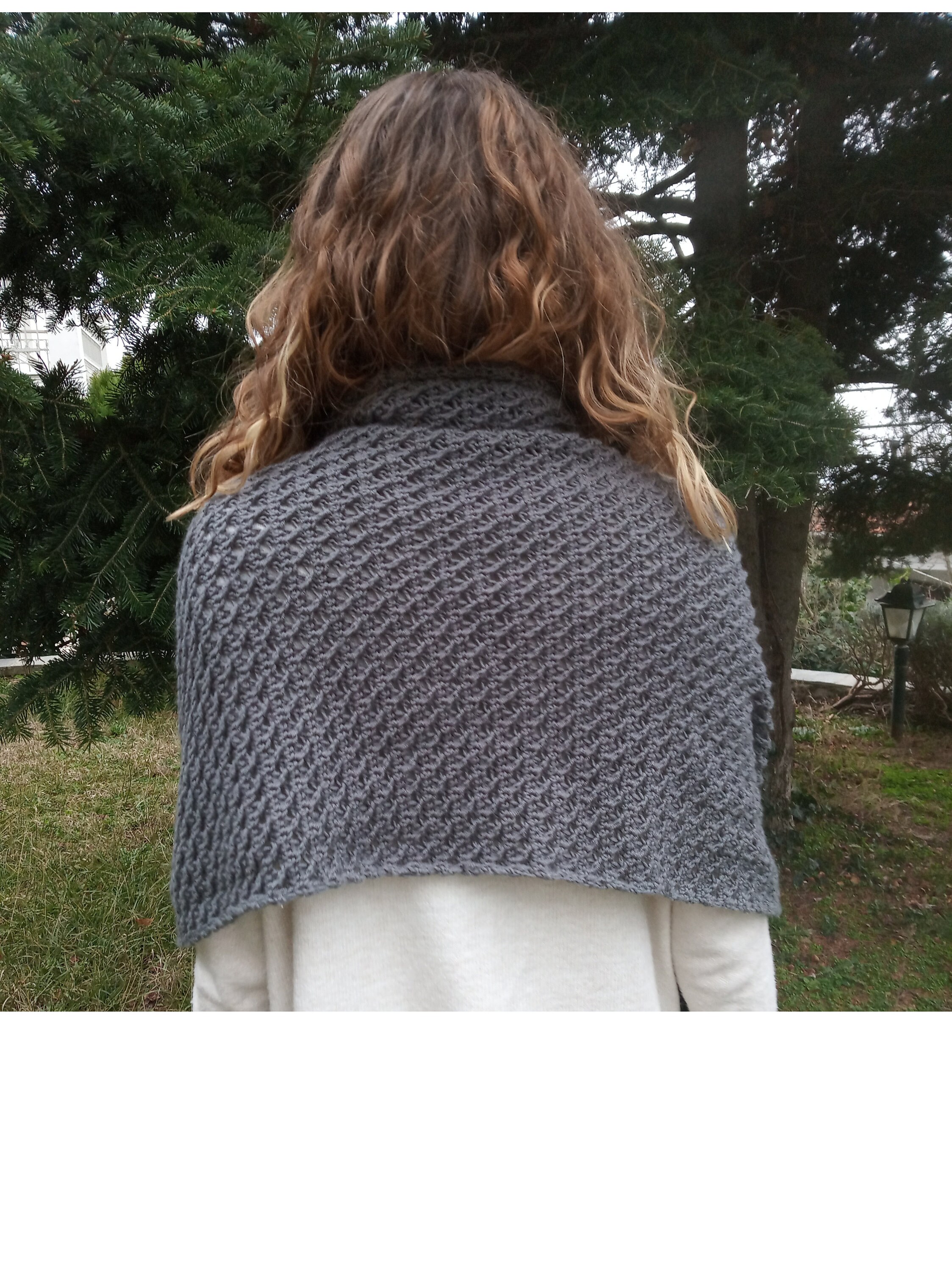 CROCHET Pattern-the Charcoal Pocket Shawl, Instant PDF Download, One ...