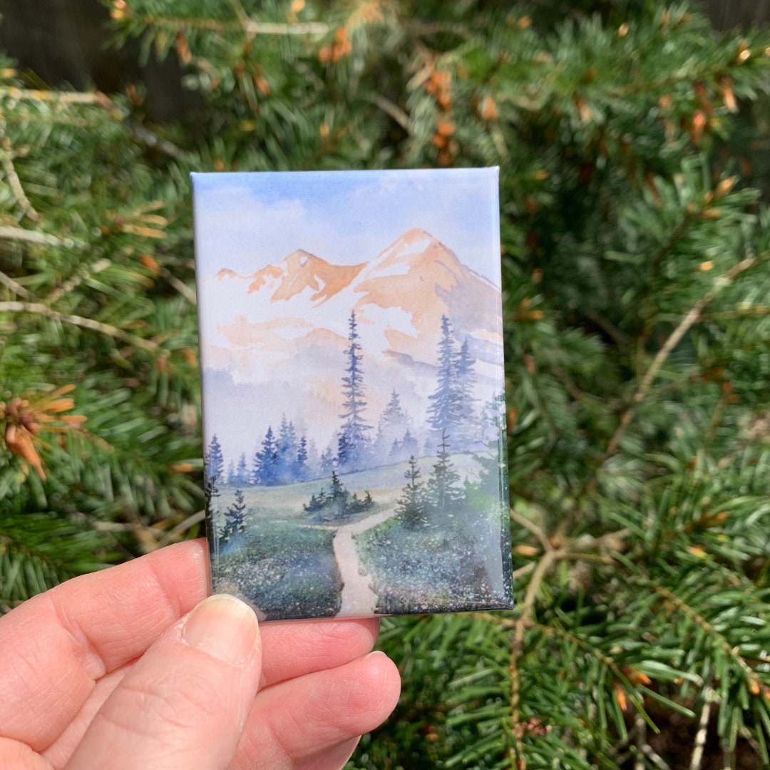 Mt. Rainier Summer Magnet, Cascade Mountains Souvenir - Etsy