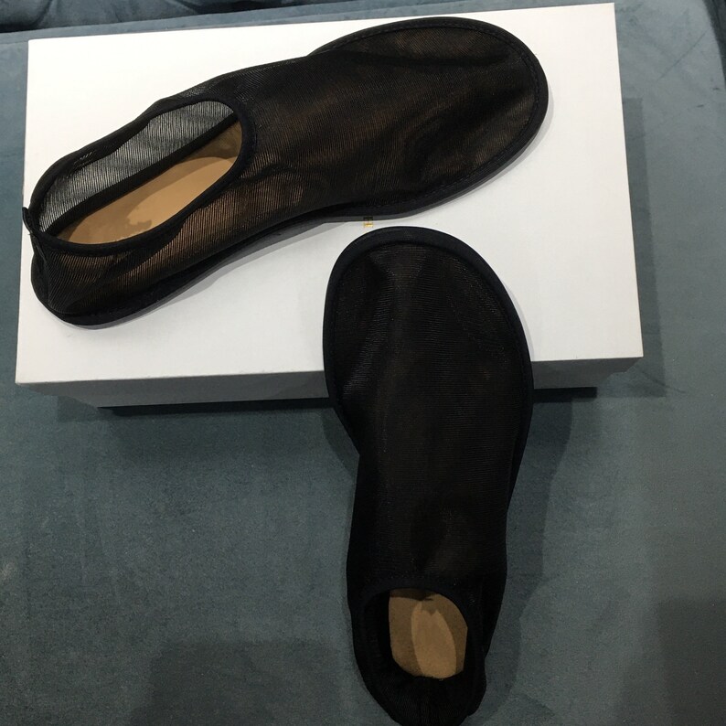 High Quality Black Sheer Flat Shoes, Ballet Flats for Women ...