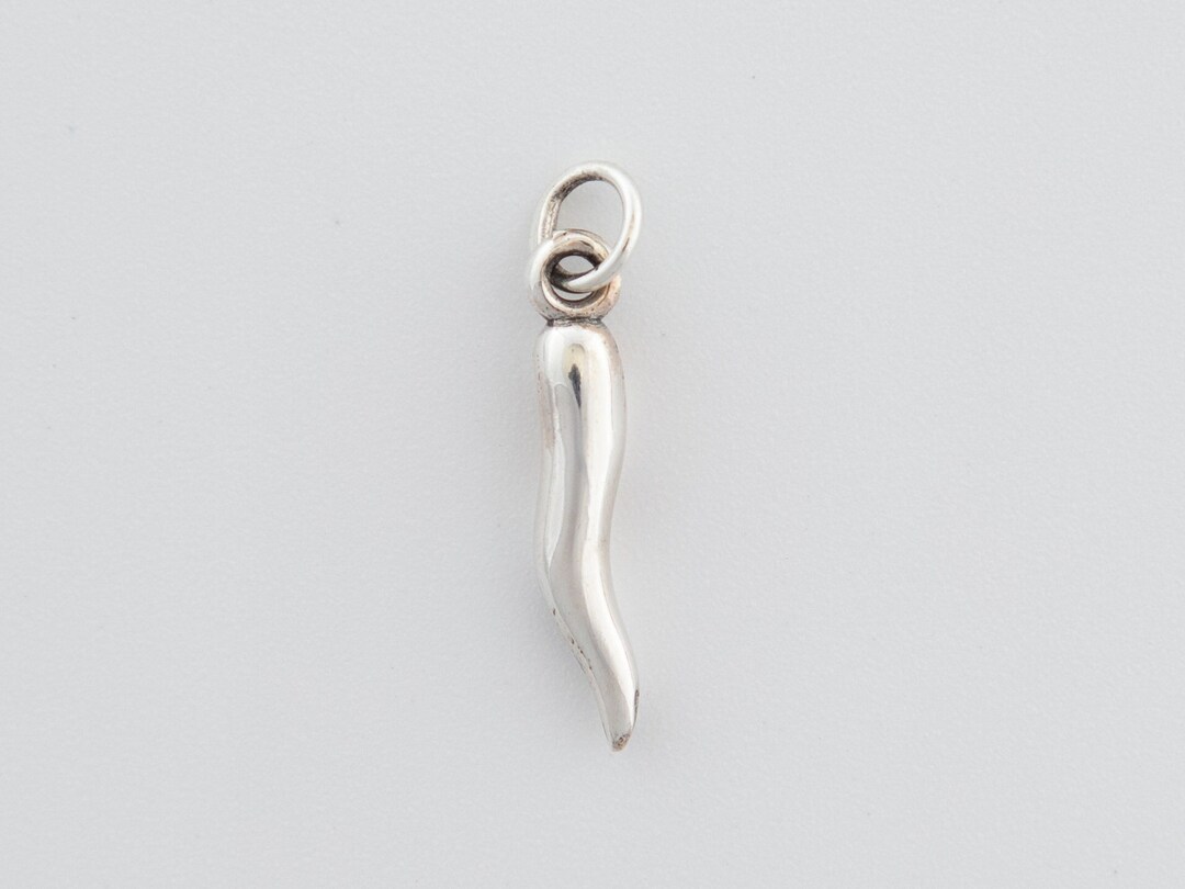 Italian Horn Charm, Cornicello Charm Solid 925 Sterling Silver, Tiny ...