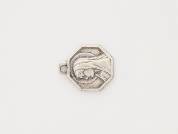 Virgin Mary Medallion, Antique French Holy Mother of … - Gem
