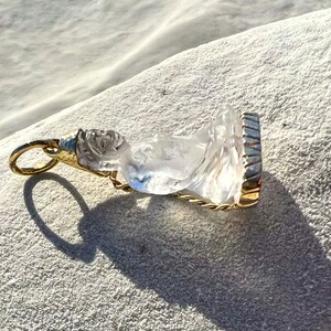 Rock Quartz Buddha Pendant Tiny Hand Carved Seated Buddha - Etsy