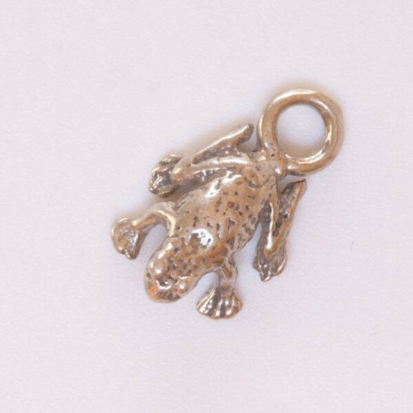 Sterling Silver Frog Charm - Etsy