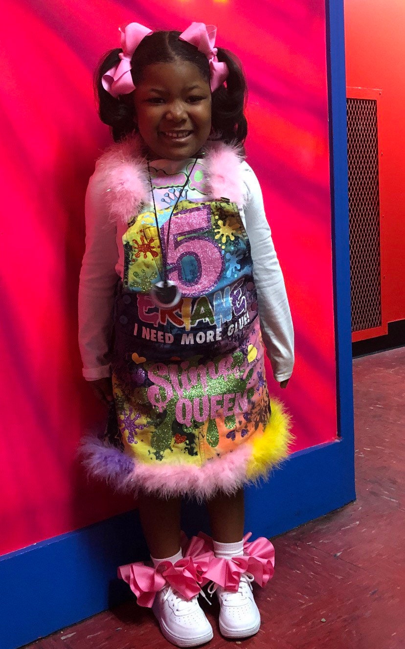 Slime Queen Slime Time Fur Birthday Outfit Birthday Overall | Etsy