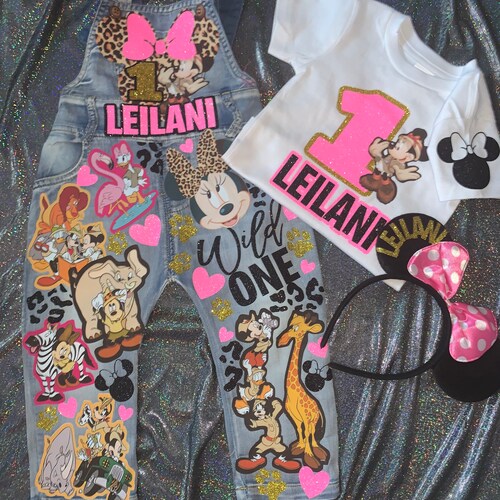 Girl Safari Animal Print OVERALLS Birthday Overalls Custom - Etsy