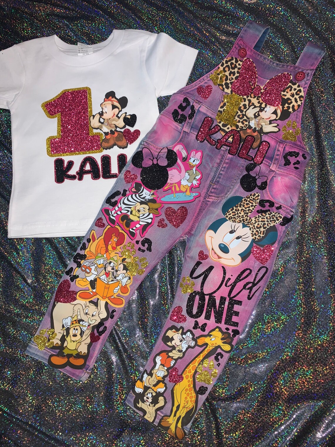 Girl Safari Animal Print OVERALLS Birthday Overalls Custom - Etsy
