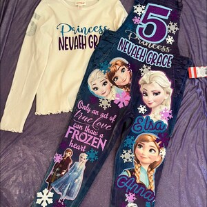 Winter Birthday Princess Purple Blue OVERALLS Birthday Overalls Custom ...