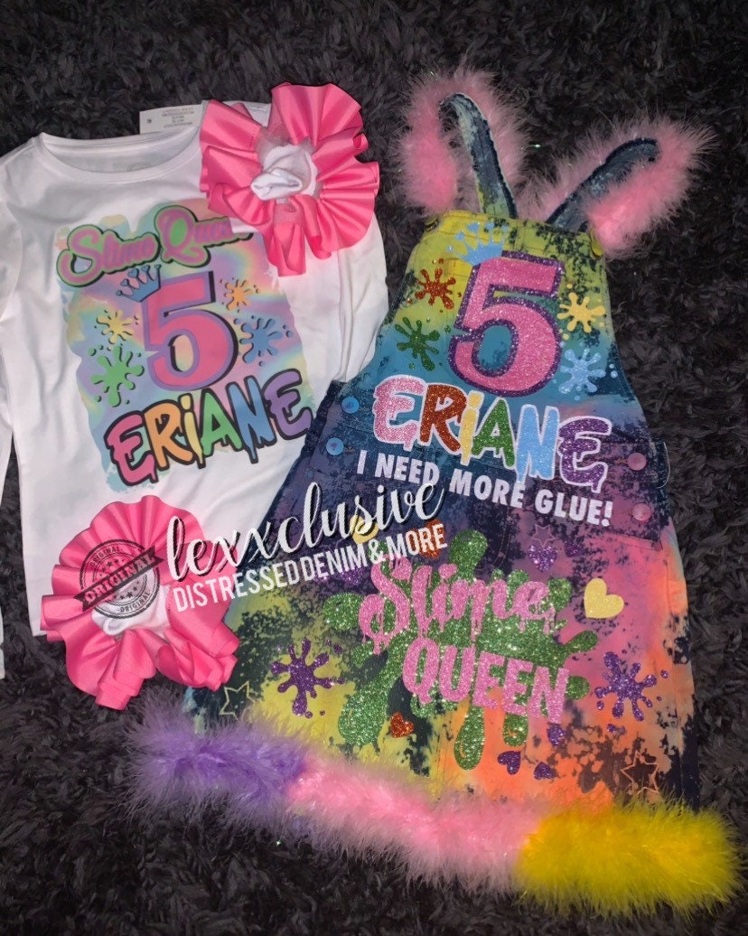 Slime Queen Slime Time Fur Birthday Outfit Birthday Overall | Etsy
