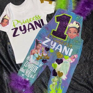 Princess Purple Green OVERALLS Birthday Overalls Custom Denim Birthday ...