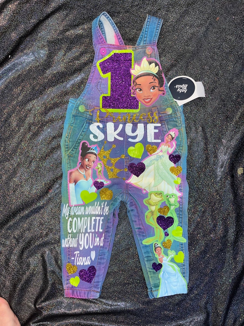 Princess Purple Green OVERALLS Birthday Overalls Custom Denim - Etsy