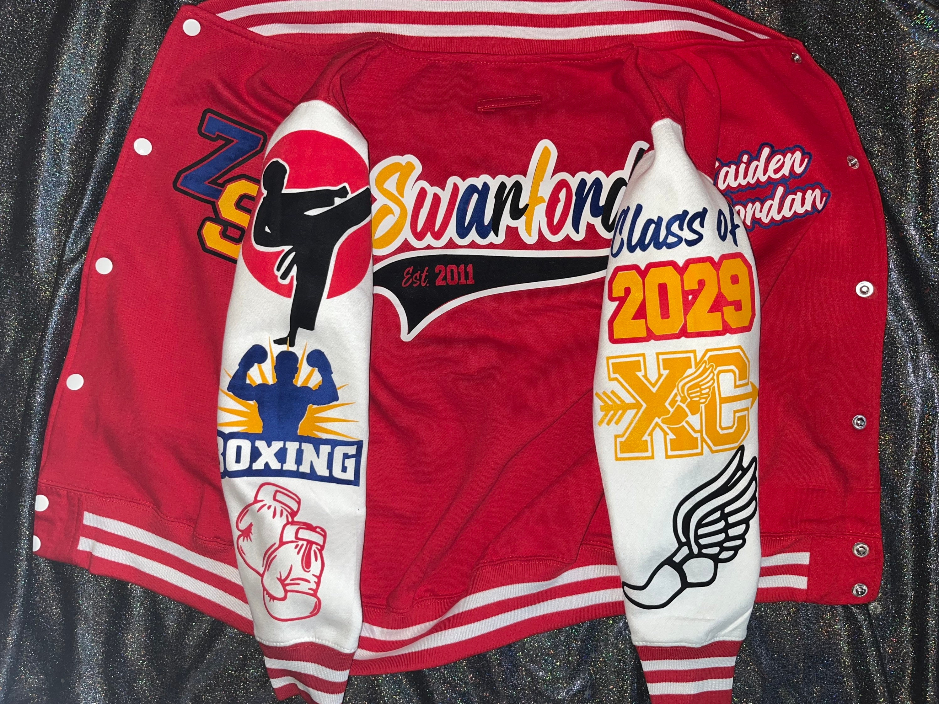 Full Sleeve Multi Color Custom Letterman Varsity Jackets for Kids and ...