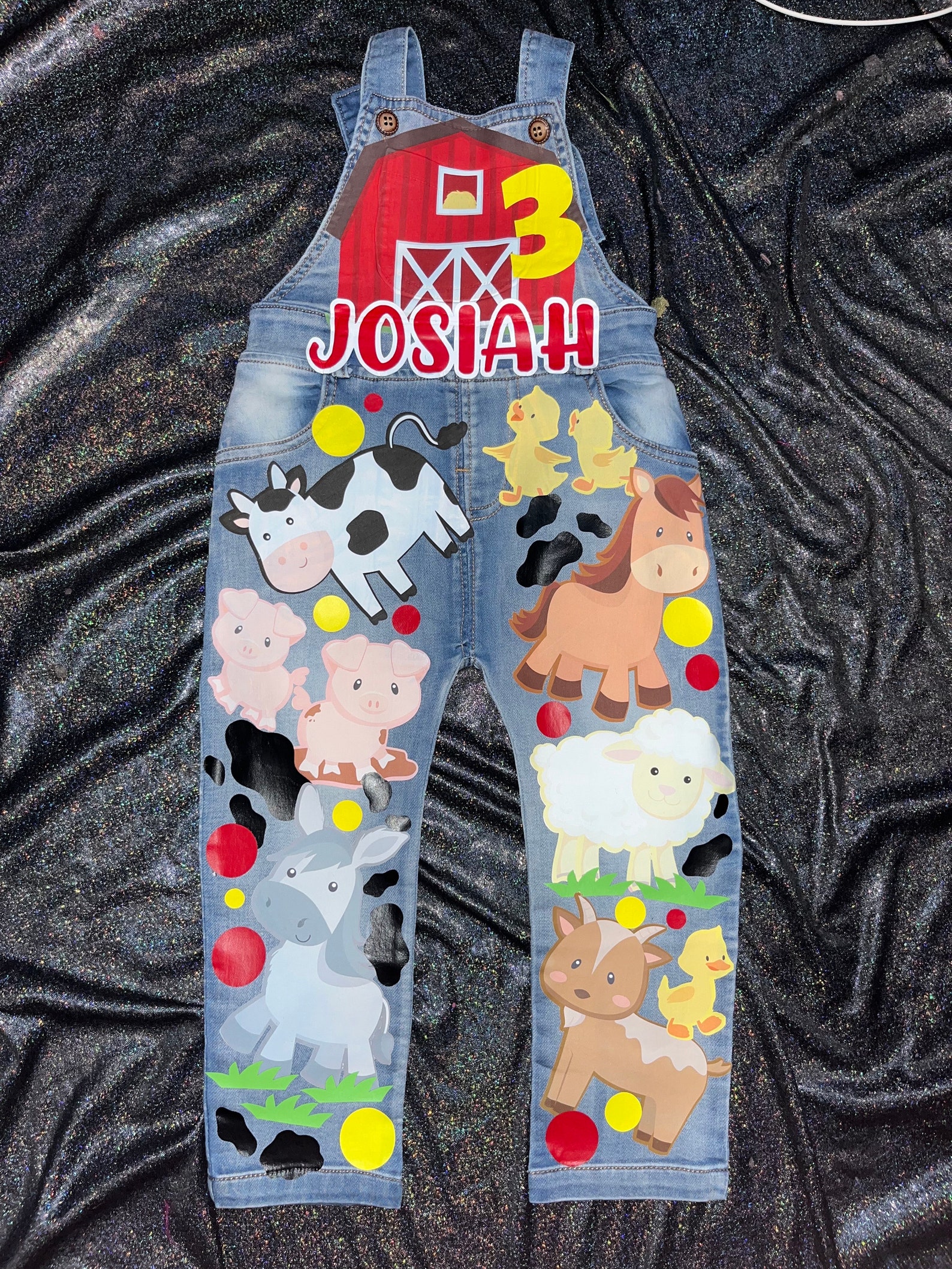 Farm Animals Birthday Overalls Cow Pig Horse Barn Tractor - Etsy