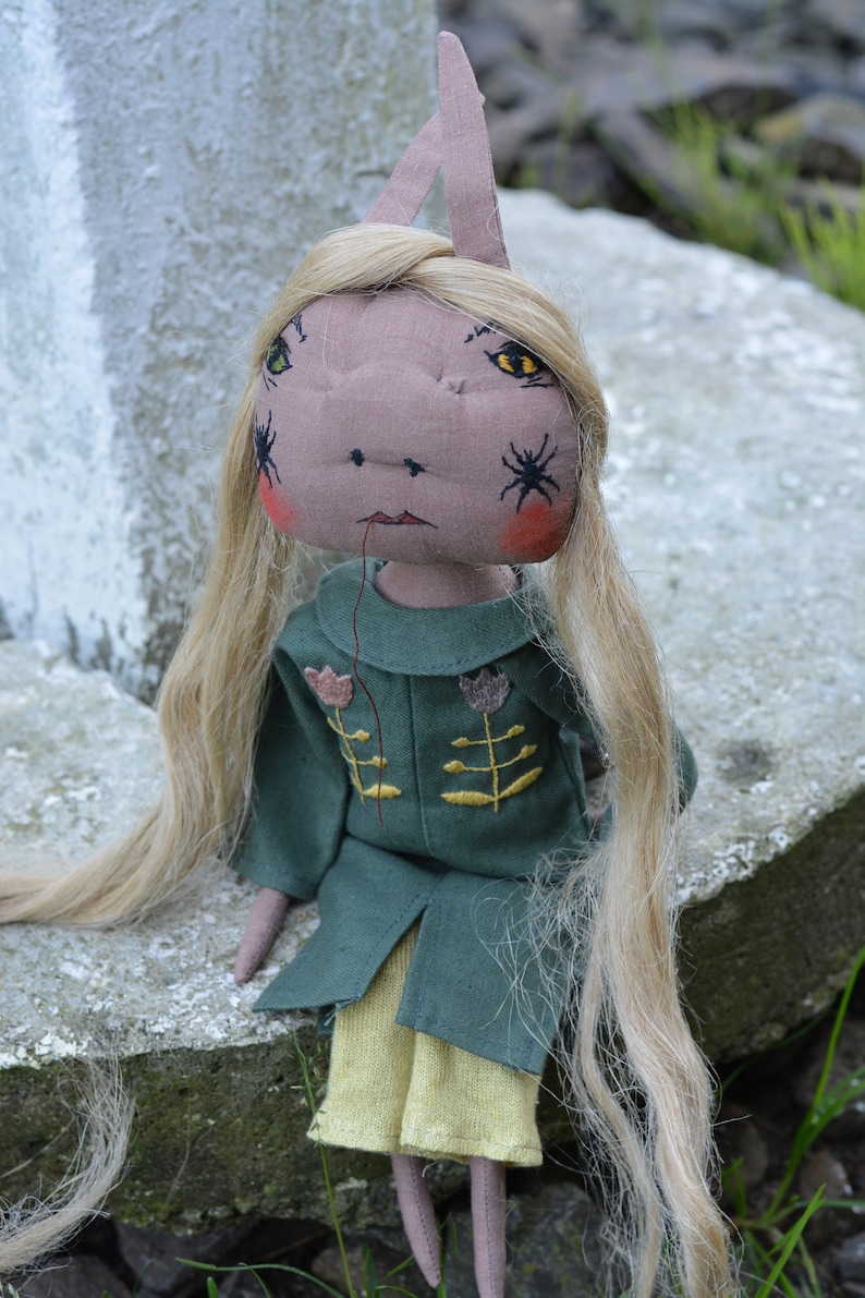 Pixie Elf Doll Woodland Girl Handmade Doll Textile Toy - Etsy