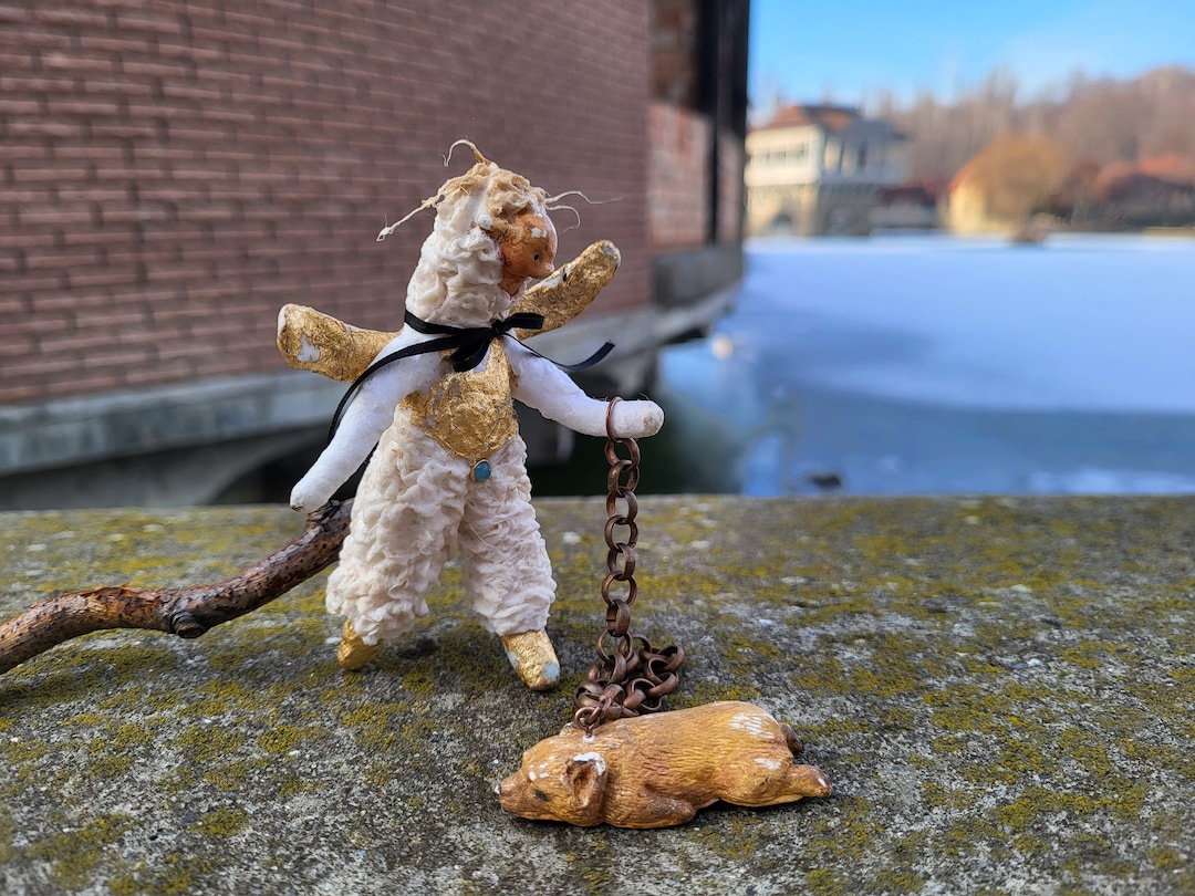 Spun Cotton Decor Ornament - Animal Lama - Angel Lama - Angel Doll ...