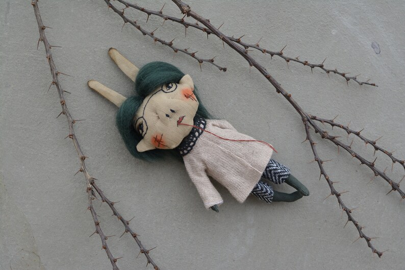 Textile Toy Bunny-tiny Pocket Toy-plush Soft Toy-unique Toy | Etsy