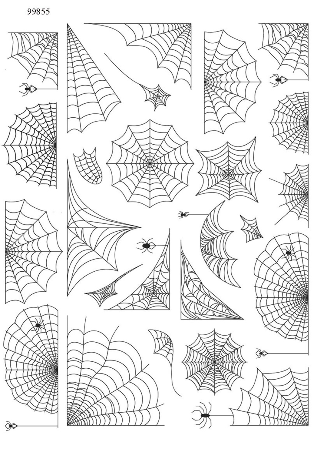 Halloween Spider Web Bundle - Ceramic Decals- Enamel Decal - Fusible ...