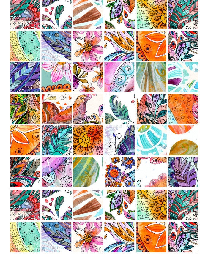 Patchwork Color Ceramic Decals Enamel Decal Fusible Decal | Etsy