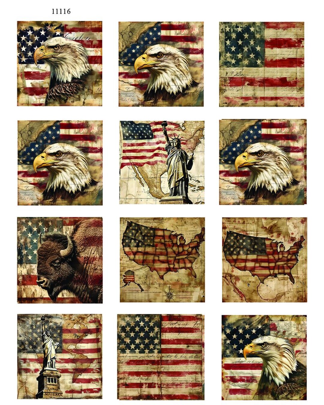 Patriotic America - Eagle - Flag - Ceramic Decals- Enamel Decal - Glass ...