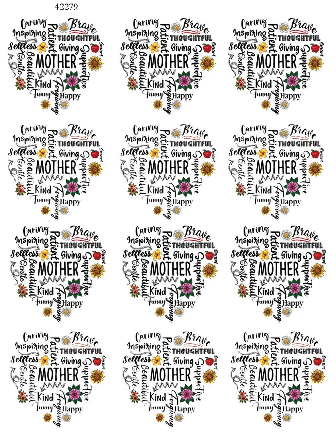Mothers Love - Mother's Day - Ceramic Decals- Enamel Decal - Glass ...