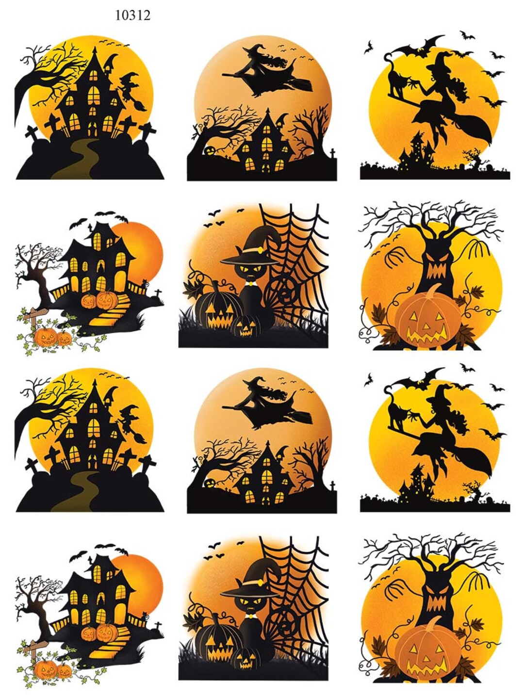 Halloween Witches - Ceramic Decals- Enamel Decal - Glass Decal- 10312 ...