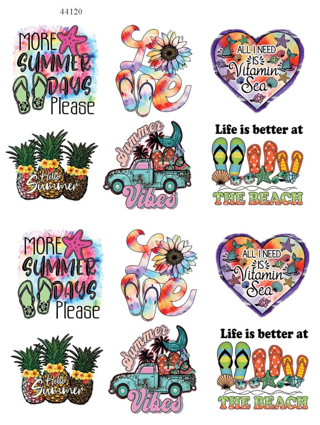 Beach Summer Fun - Ceramic Decals - Fusible Decal - Glass Fusing Decal ...
