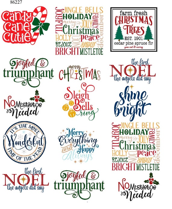 Christmas Graphics Ceramic Decal Glass Decal LEAD FREE & - Etsy