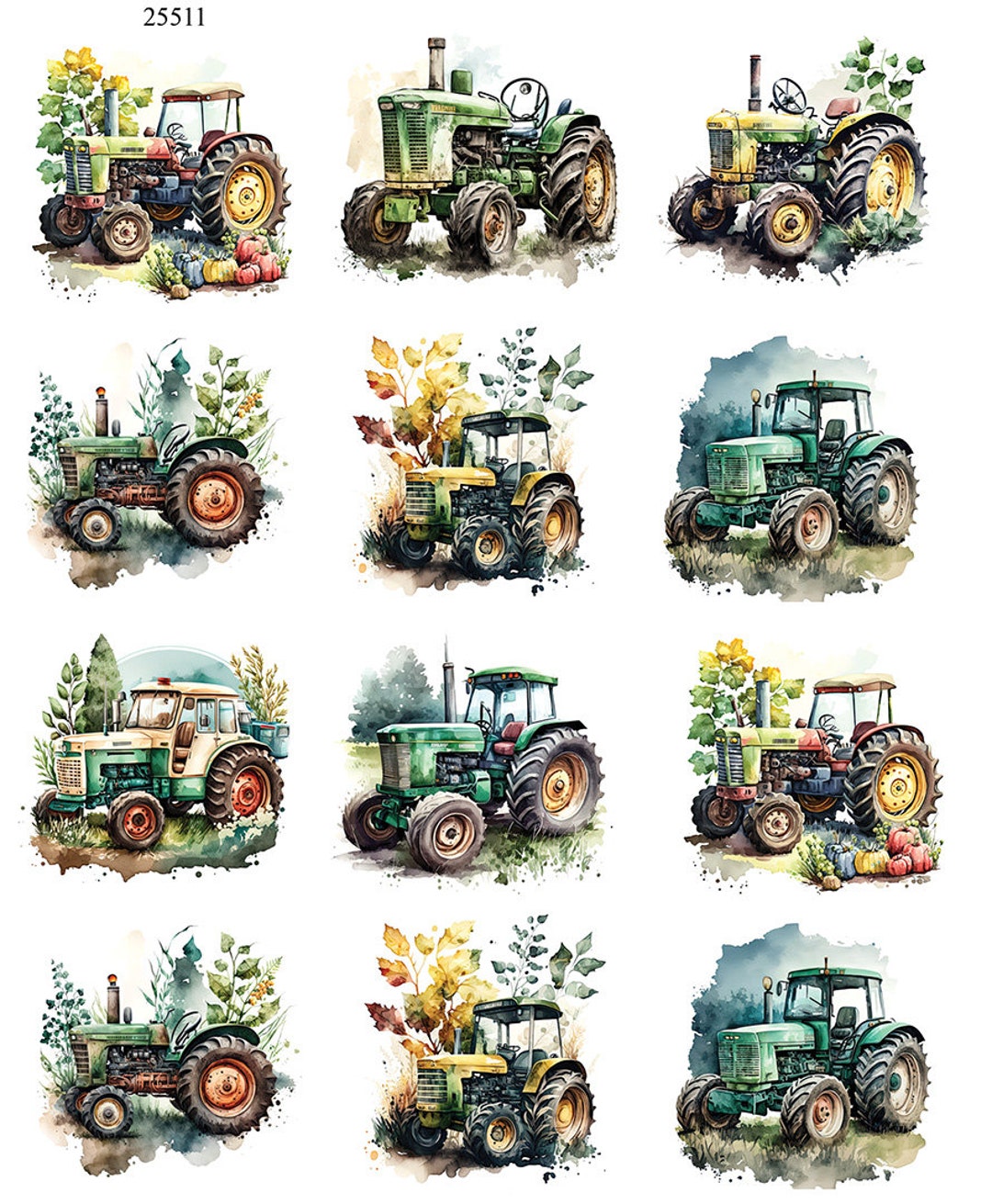 Tractors - Farm - Ceramic Decals- Enamel Decal - Glass Decal- 25511 - Etsy