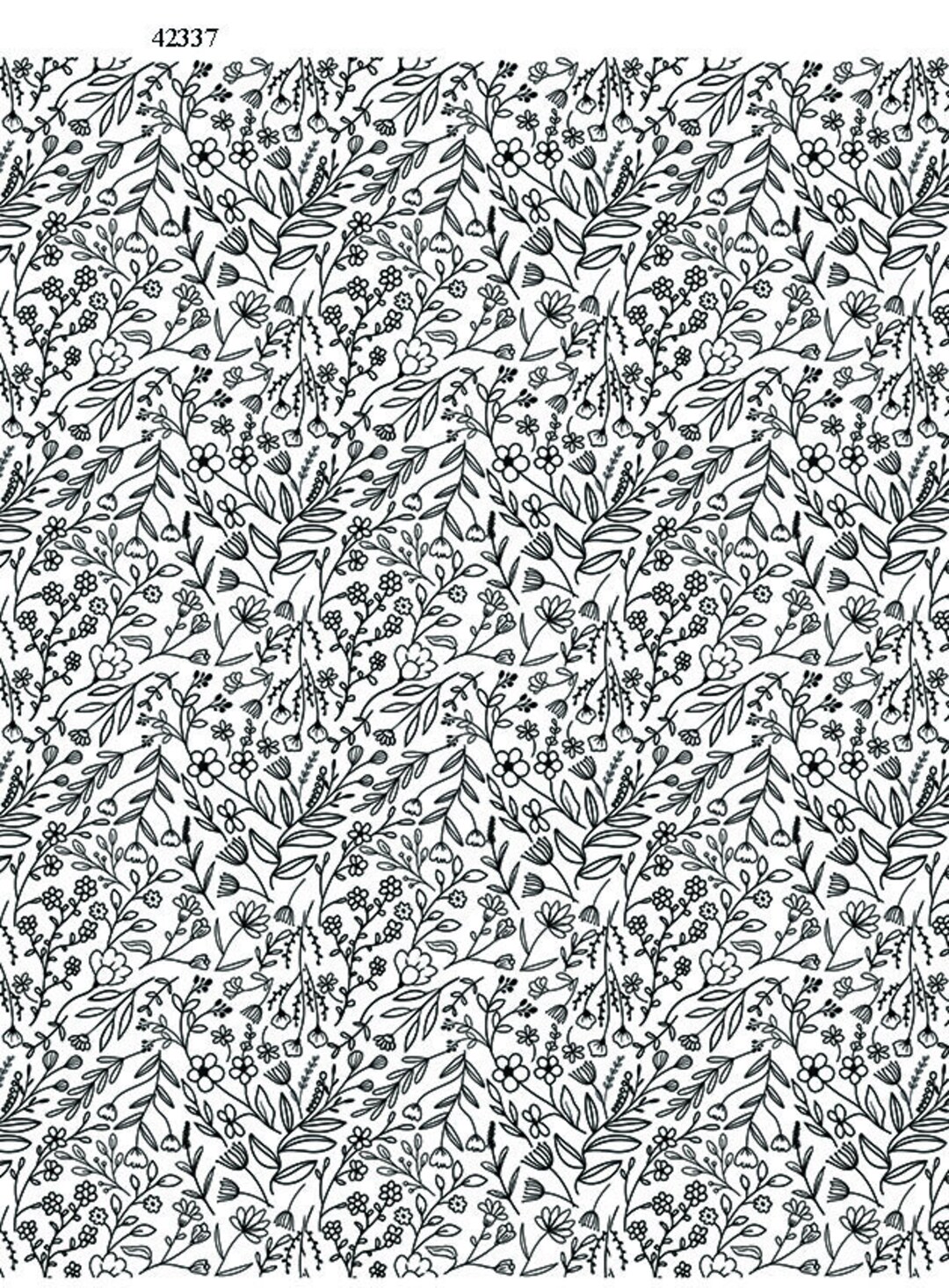 Black Flowers - Seamless - Ceramic Decals- Enamel Decal - Fusible Decal ...