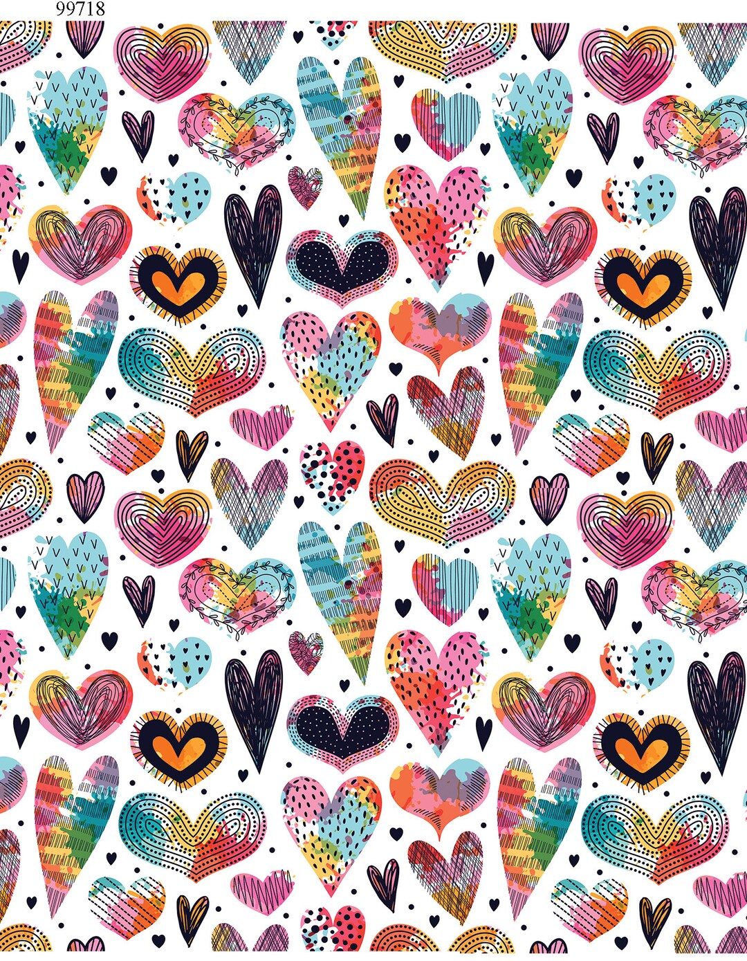 Seamless Hearts - Ceramic Decals- Enamel Decal - Glass Decal- 99718 - Etsy