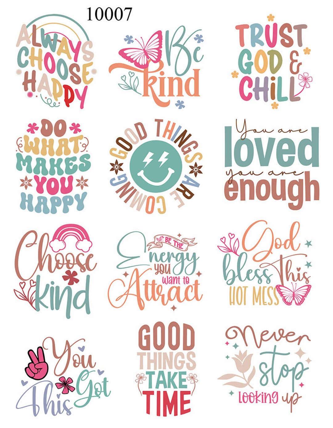 Inspiration and Happy Quotes- Ceramic Decals- Enamel Decal - Glass ...