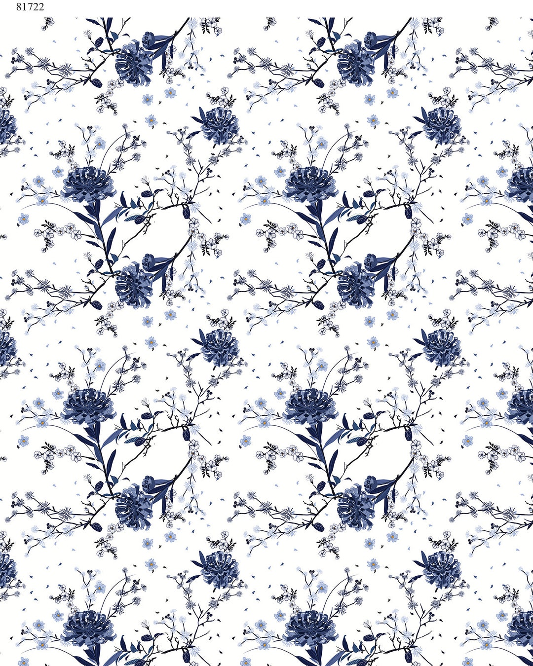 Blue Flowers - Ceramic Decals- Enamel Decal - Glass Decal- 81722 - Etsy