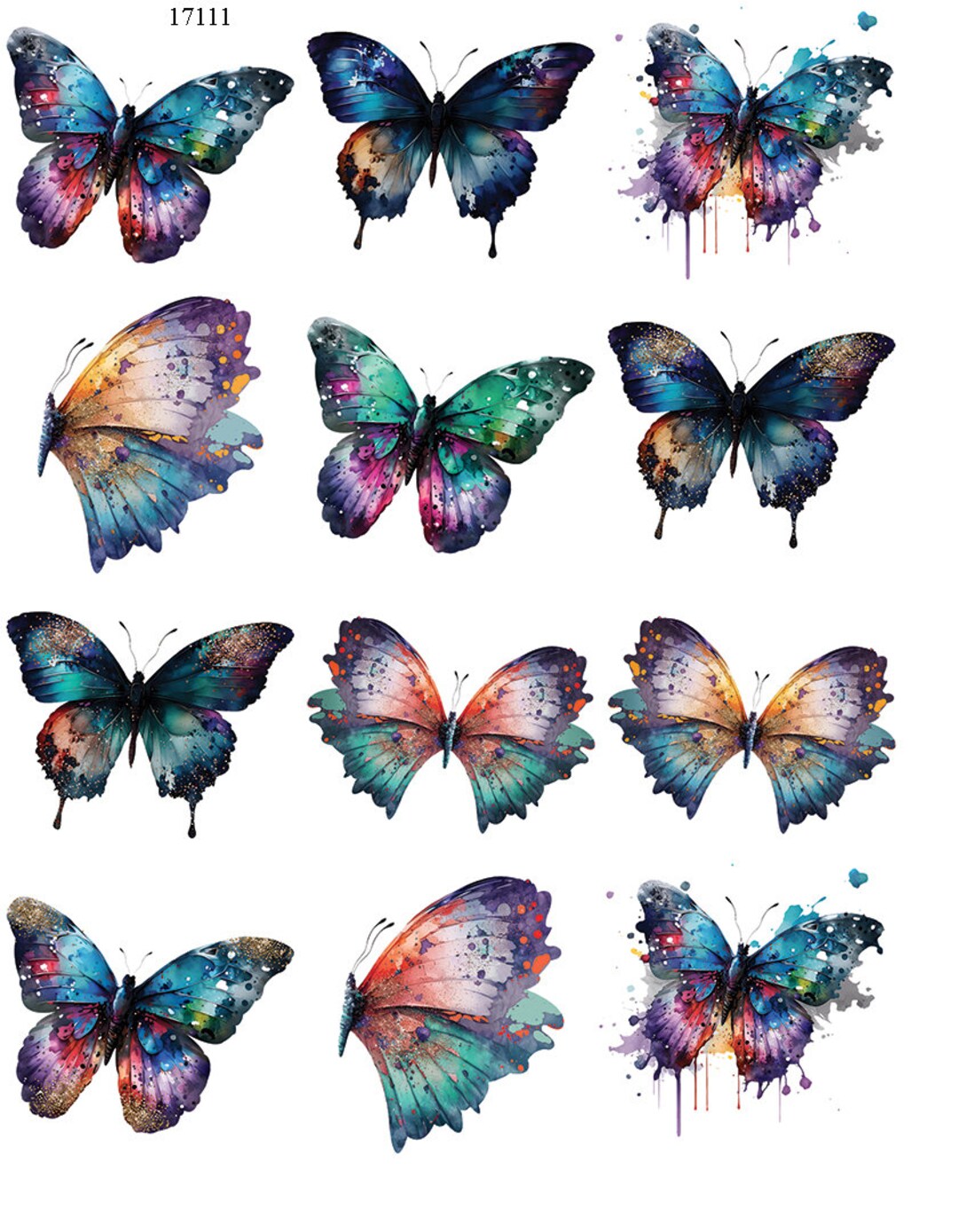 Mystical Butterflies - Ceramic Decals- Enamel Decal - Glass Decal ...