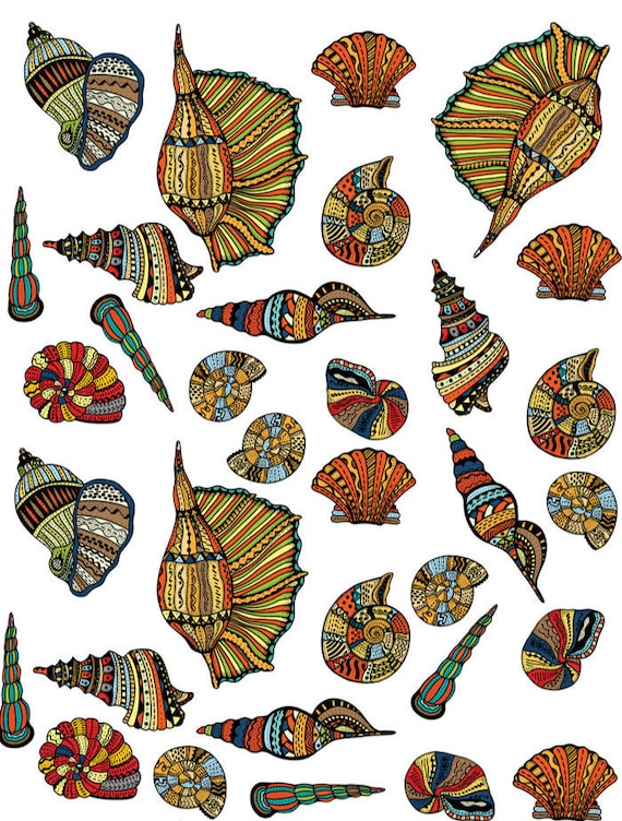 Dark Shells Ceramic Decals Enamel Decal Fusible Decal - Etsy