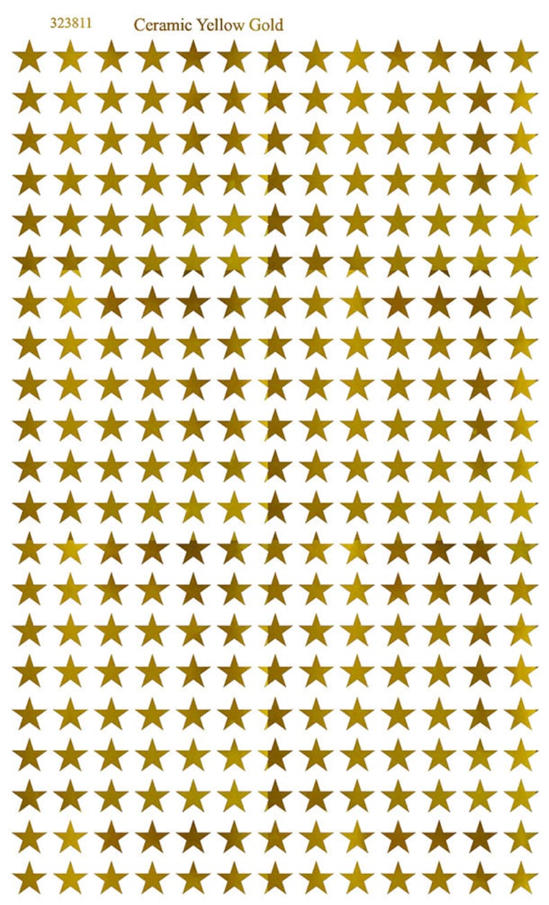 Real Gold Stars 323811 Real Yellow Gold Ceramic Decals - Etsy