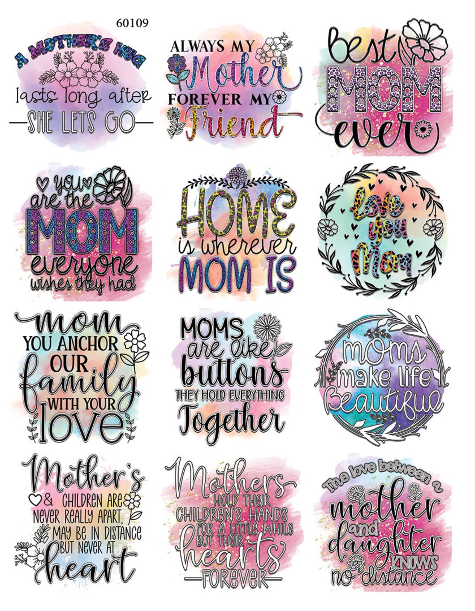 Mother's Day Bundle - Ceramic Decals- Enamel Decal - Glass Decal- 60109 ...