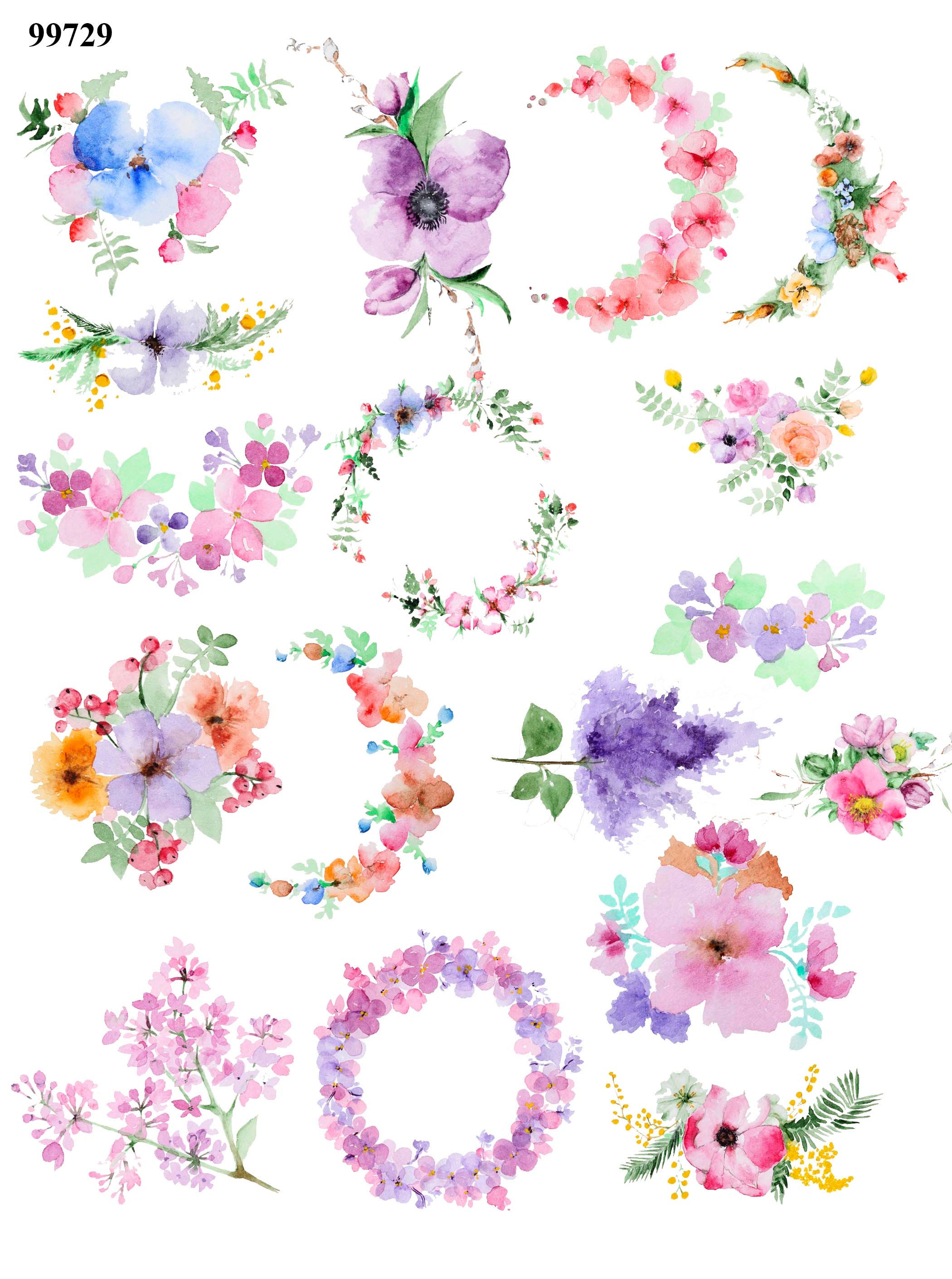 Watercolor Collection I Ceramic Decals Enamel Decal - Etsy