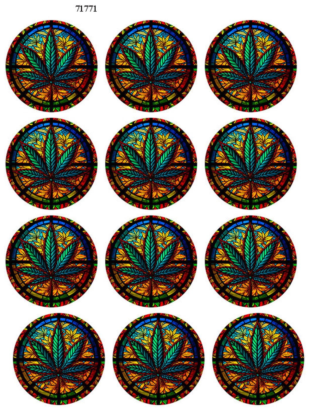 Stained Glass Marijuana - Ceramic Decals- Enamel Decal - Glass Decal ...
